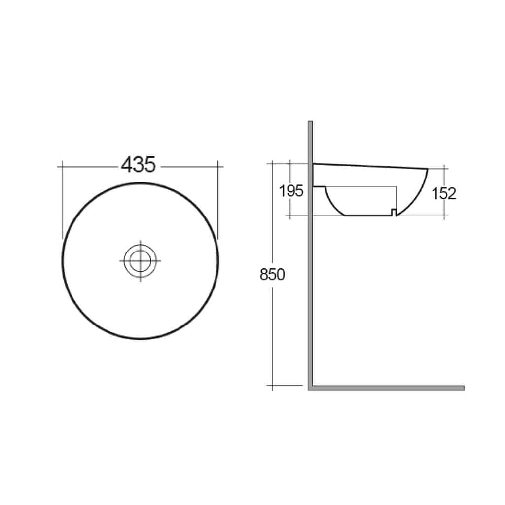 RAK- Luna Chậu rửa bán âm 435mm OC125AWHA – CeraHome